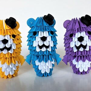 Cute Bear, Cute 3D Origami Bear, 3D Origami Teddy Bear, Mr and Mrs Bear ...