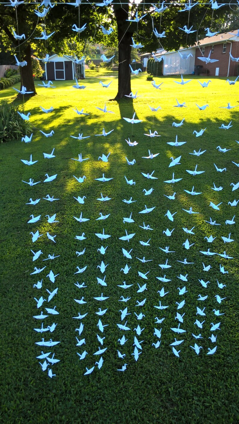500 Origami Paper Canes Garland-origami Cranes on | Etsy