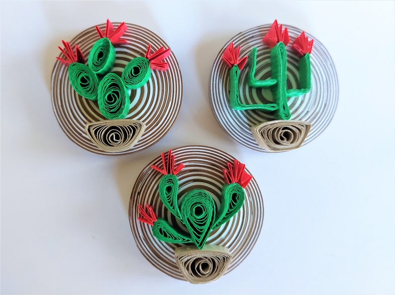 Quilling Cactus Magnets Quilling Succulents Fridge Magnets - Etsy