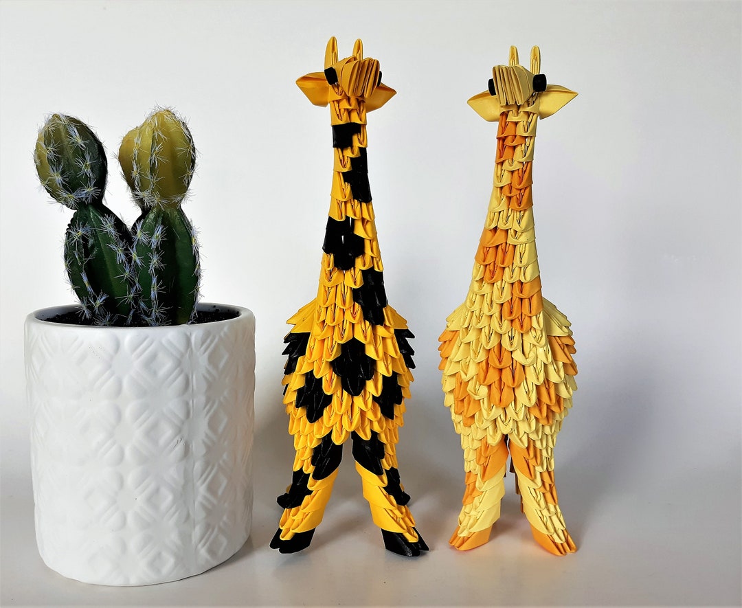 3D Origami Giraffe, Giraffe Gift, Handmade Giraffe Toy, Giraffe Home ...