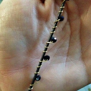 Boho Earrings, Super Long Wire Wrapped Earrings With Black Faceted ...