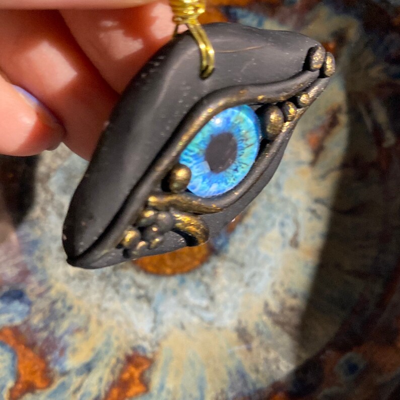 Evil Eye Protective Necklace Blue Eye of Horace Mal De Ojo - Etsy