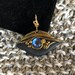 Evil Eye Talisman Necklace Blue Eye With Gold Accents Ooak - Etsy