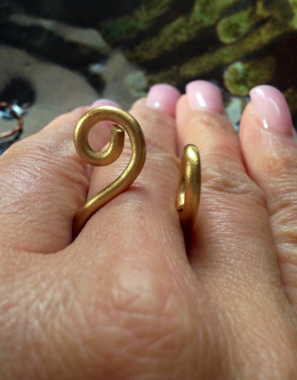 Gold Finish Freeform Ring - Etsy