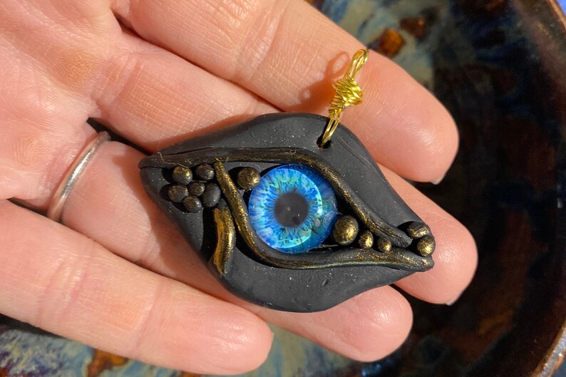 Evil Eye Protective Necklace Blue Eye of Horace Mal De Ojo - Etsy