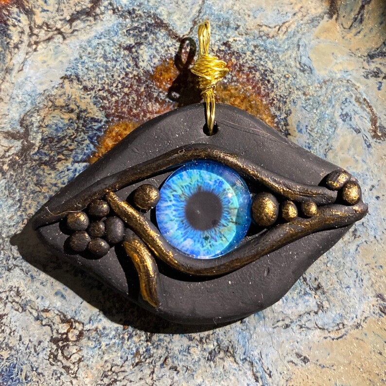 Evil Eye Protective Necklace Blue Eye of Horace Mal De Ojo - Etsy