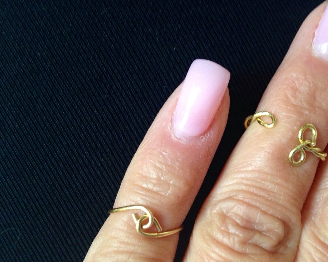 Infiity Interlocking Midi Ring, Over the Knuckle Ring - Etsy