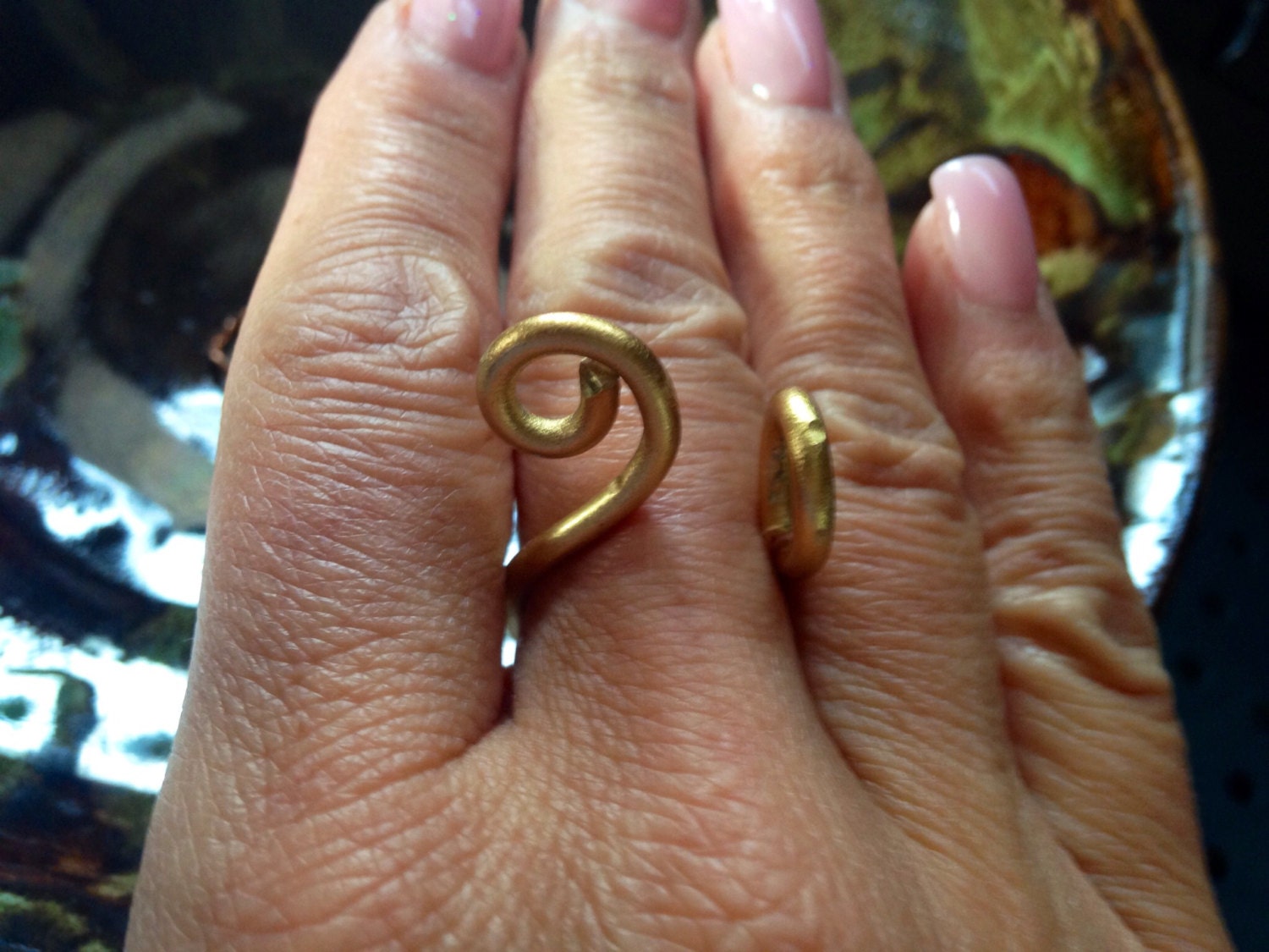 Gold Finish Freeform Ring - Etsy