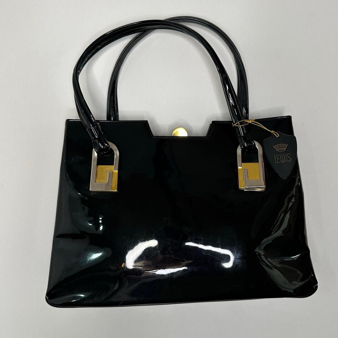 Vintage 1960’s Lewis Black Patent Leather Handbag - Etsy