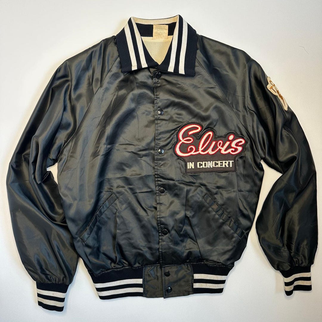 Vintage 1970s Elvis Presley TCB Satin Tour Jacket -howe Apparel Co. - Etsy