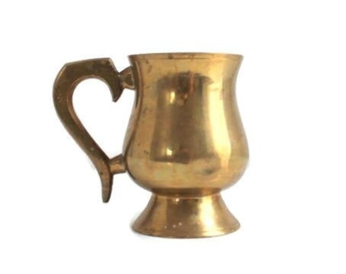 Gold Brass Mug, Vintage - Etsy