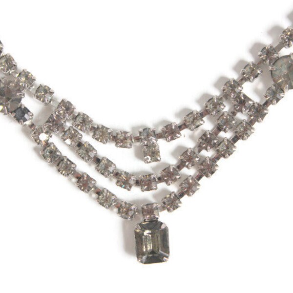 Rhinestone Necklace - Etsy