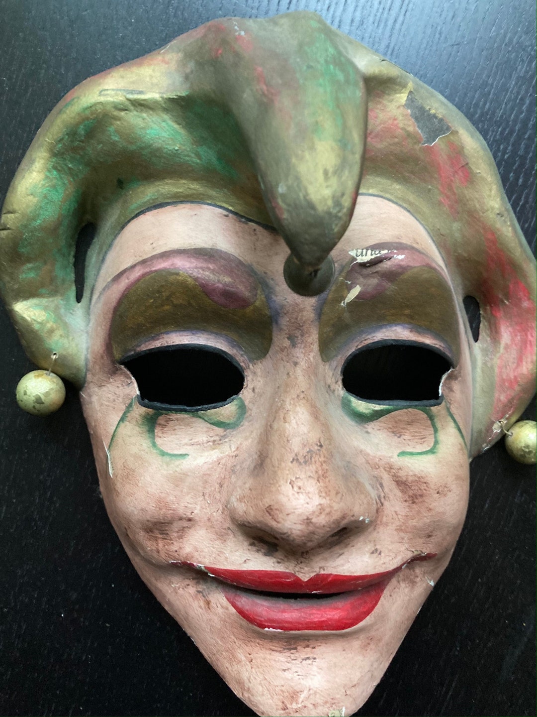 Vintage Handmade Paper Maché Jester Mask - Etsy
