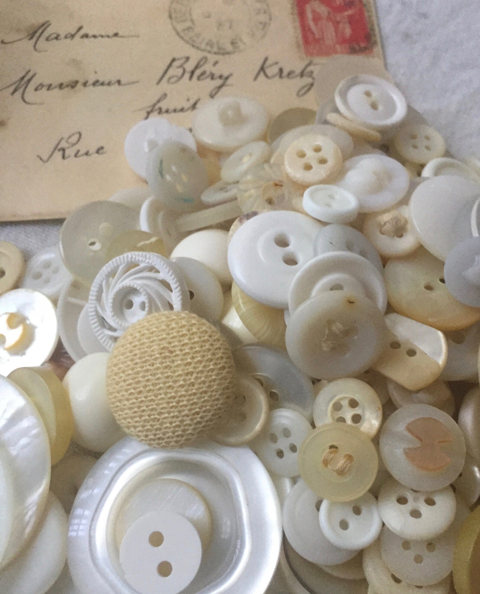 Vintage Buttons - Box of 150+ White Buttons From France - Etsy