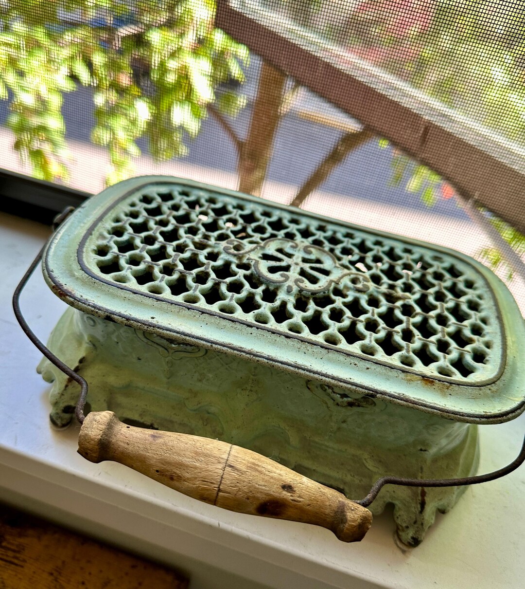 Antique Chafer/heater - Enamelled Foot Wamer - Etsy