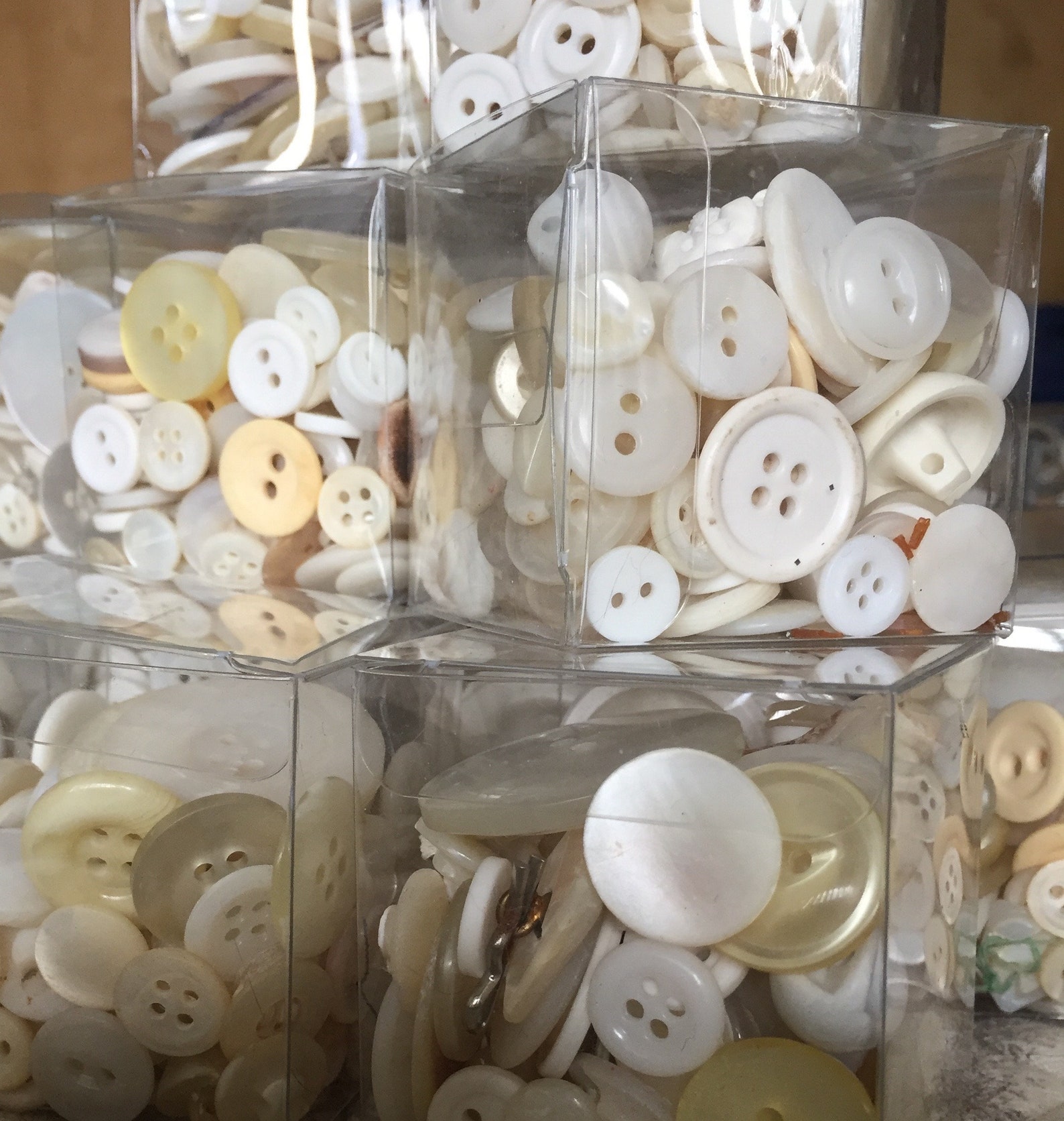 Vintage Buttons - Box of 150+ White Buttons From France - Etsy