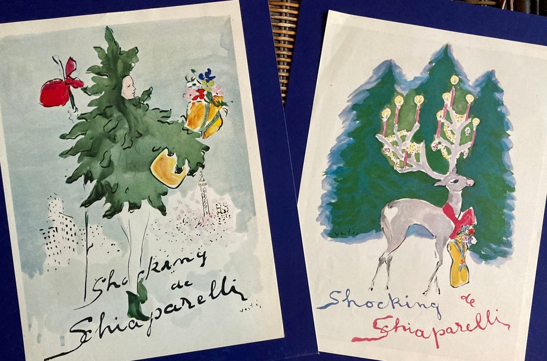 TWO Vintage Schiaparelli Shocking Christmas Ads - Etsy
