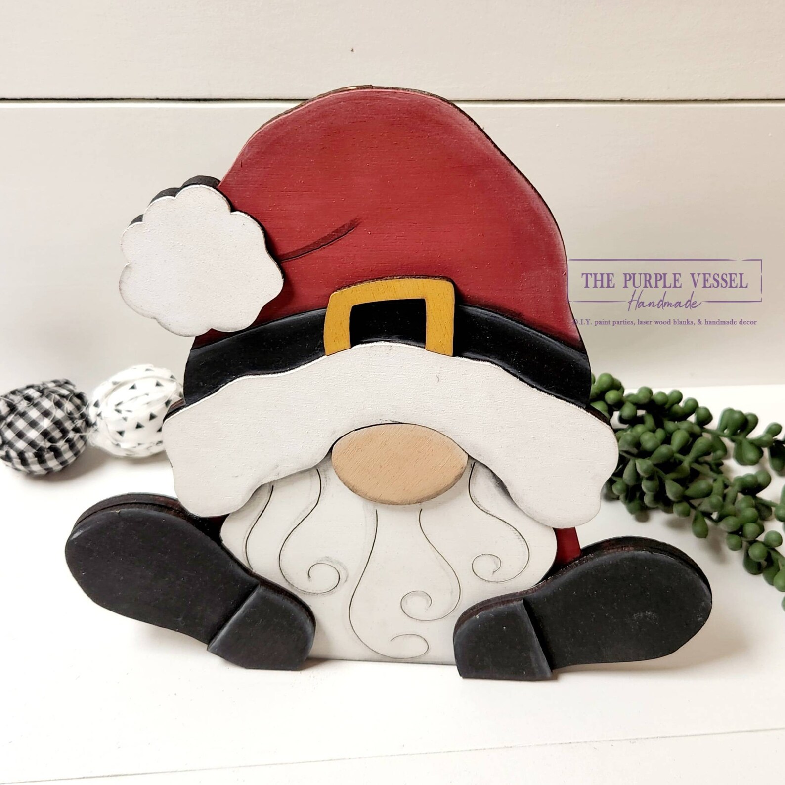 Santa Gnome Shelf Sitter Wood Santa Seasonal Decor Winter - Etsy