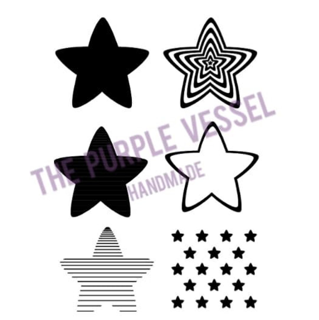 Rounded Star Shapes Digital Cut File, Silhouette, Cricut, Adobe ...
