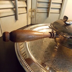 Vintage SILVER SILENT BUTLER With Hinged Lid Footed Silver - Etsy