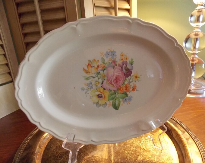 Platter Vintage Oval CHINA SERVING PLATE Edwin M. Knowles - Etsy