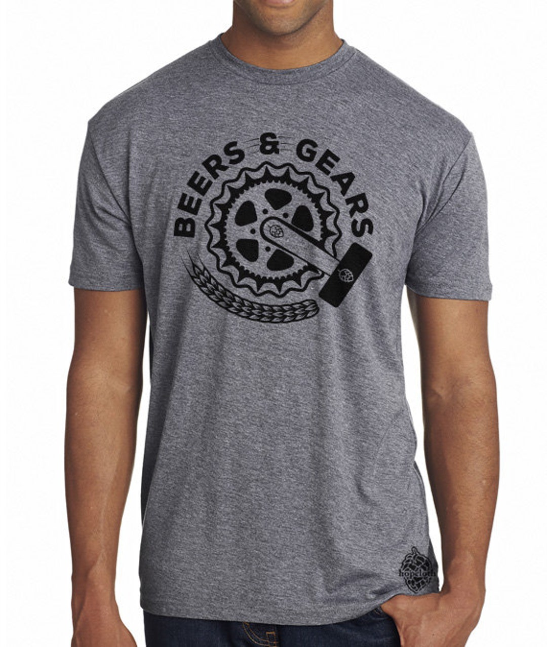 Bike Shirt- Gears & Beers- Men's Crew Neck, Beer Shirt, Beer Drinker ...