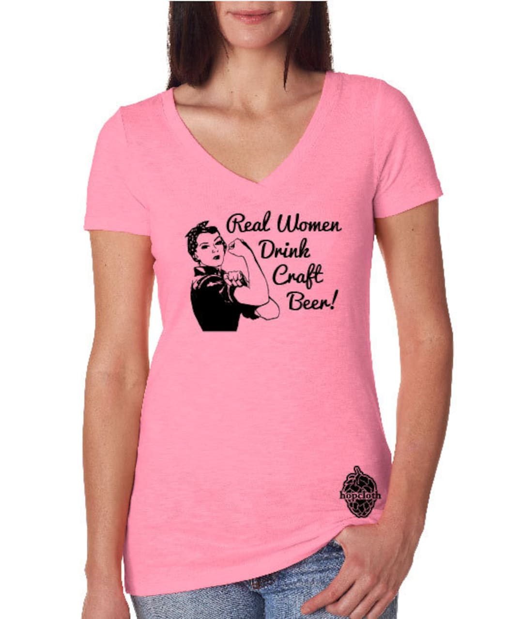 Craft Beer T-shirt- Real Women Drink Craft Beer, Cute Beer Gift, Beer ...