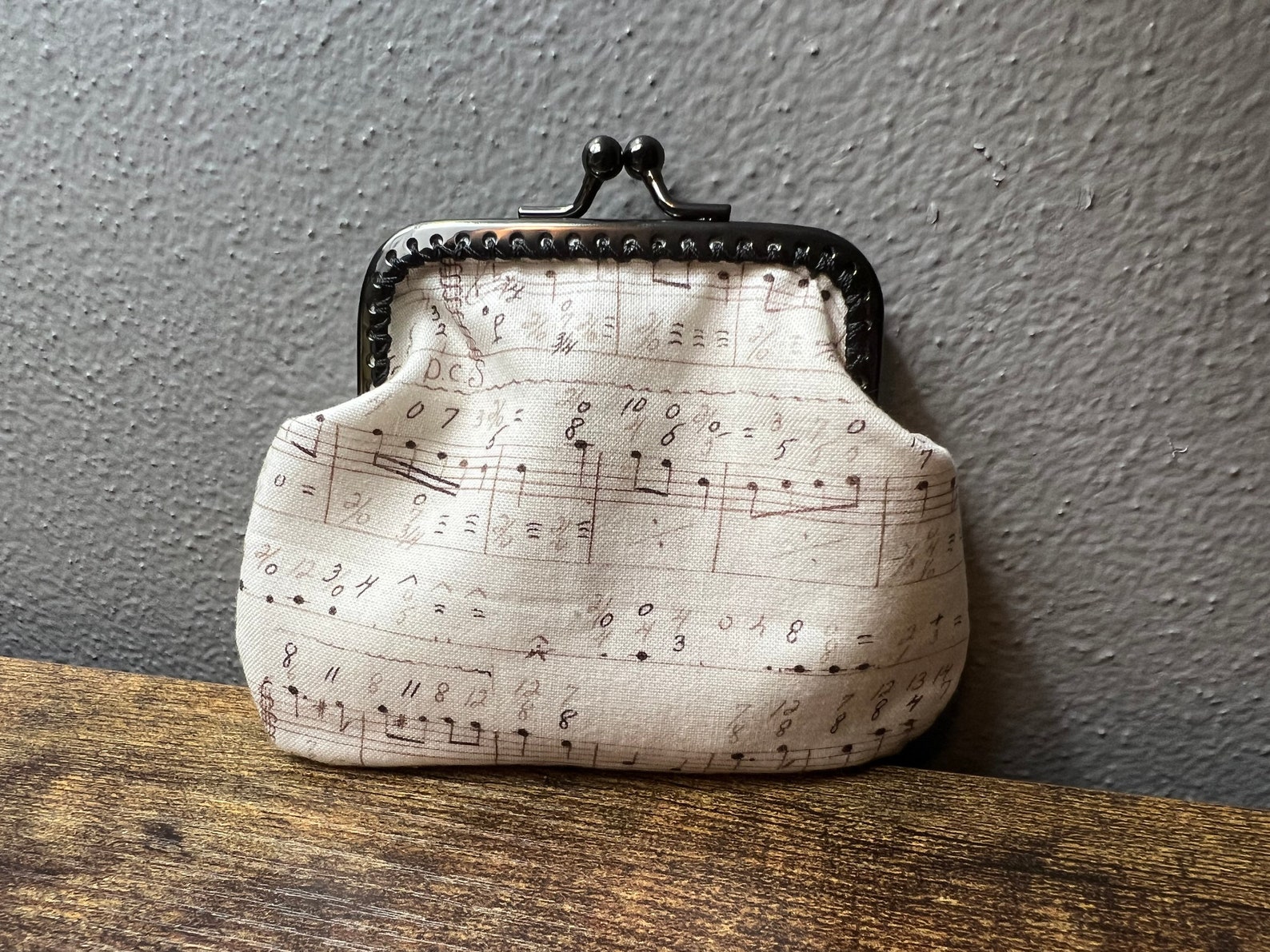 Music Notes Coin Purse With Kiss Clasp - Etsy