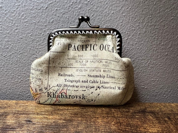 Vintage Map Coin Purse - Etsy
