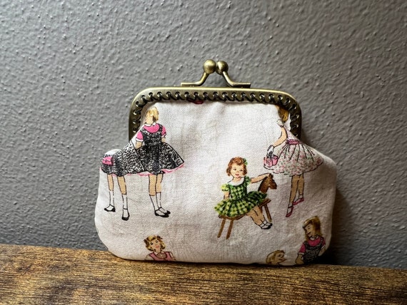 Vintage Ladies Print Coin Purse | Etsy
