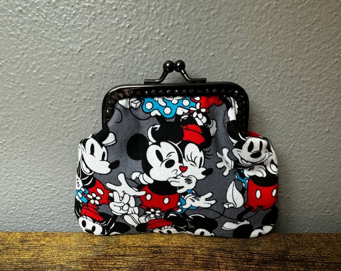 Mickey and Minnie Mouse Coin Purse - Etsy