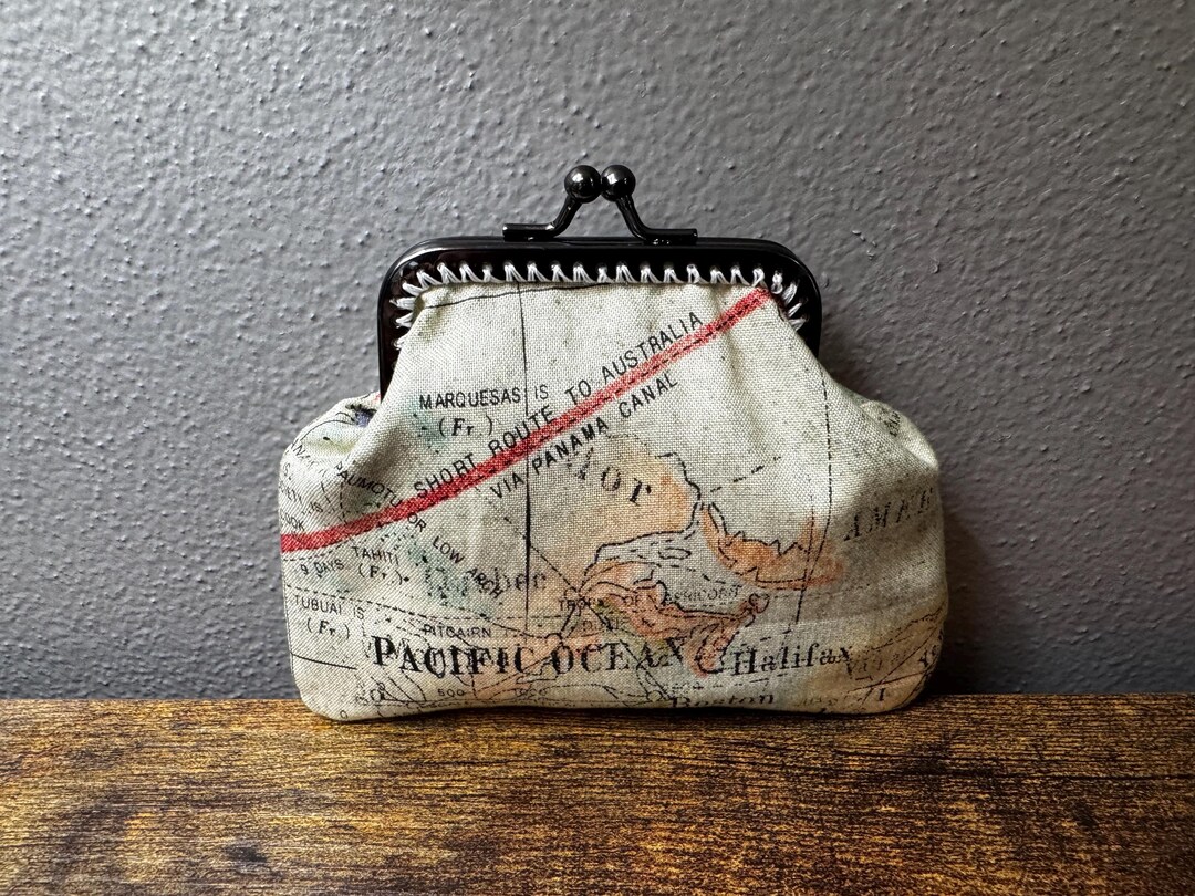 Vintage Map Coin Purse - Etsy