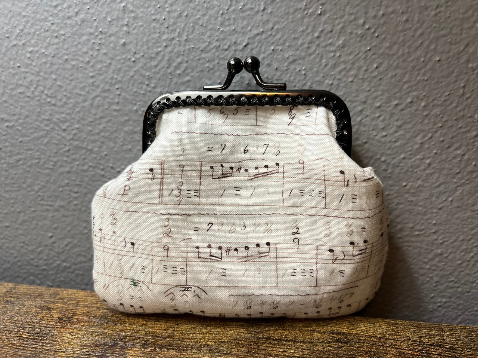 Music Notes Coin Purse With Kiss Clasp - Etsy
