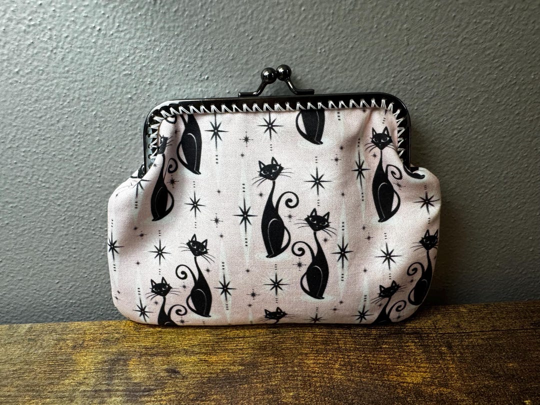 Large Pink Atomic Cats Coin Purse - Etsy