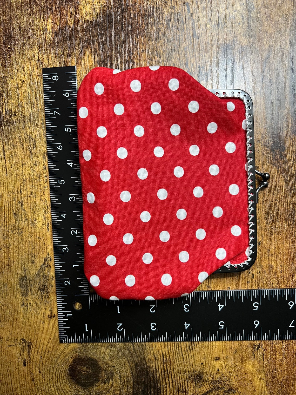 Large Red and Ivory Polka Dot Coin Purse - Etsy