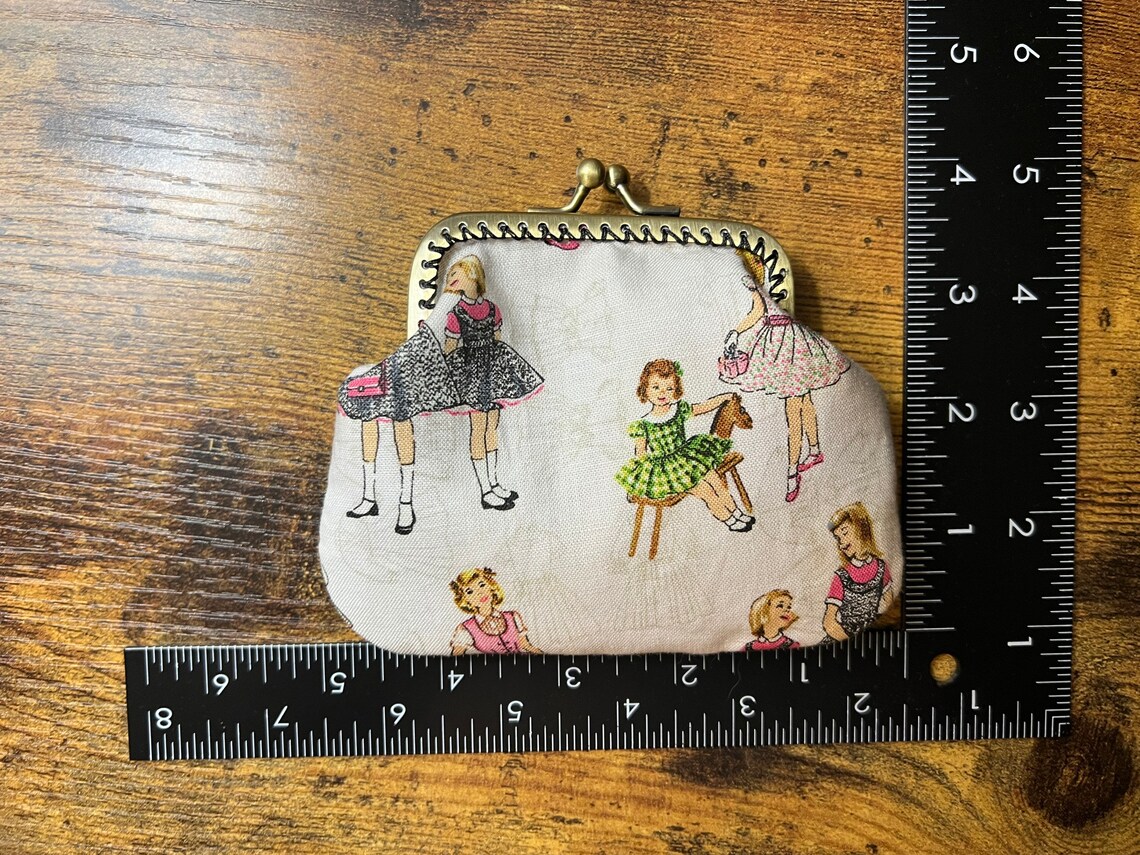 Vintage Ladies Print Coin Purse | Etsy