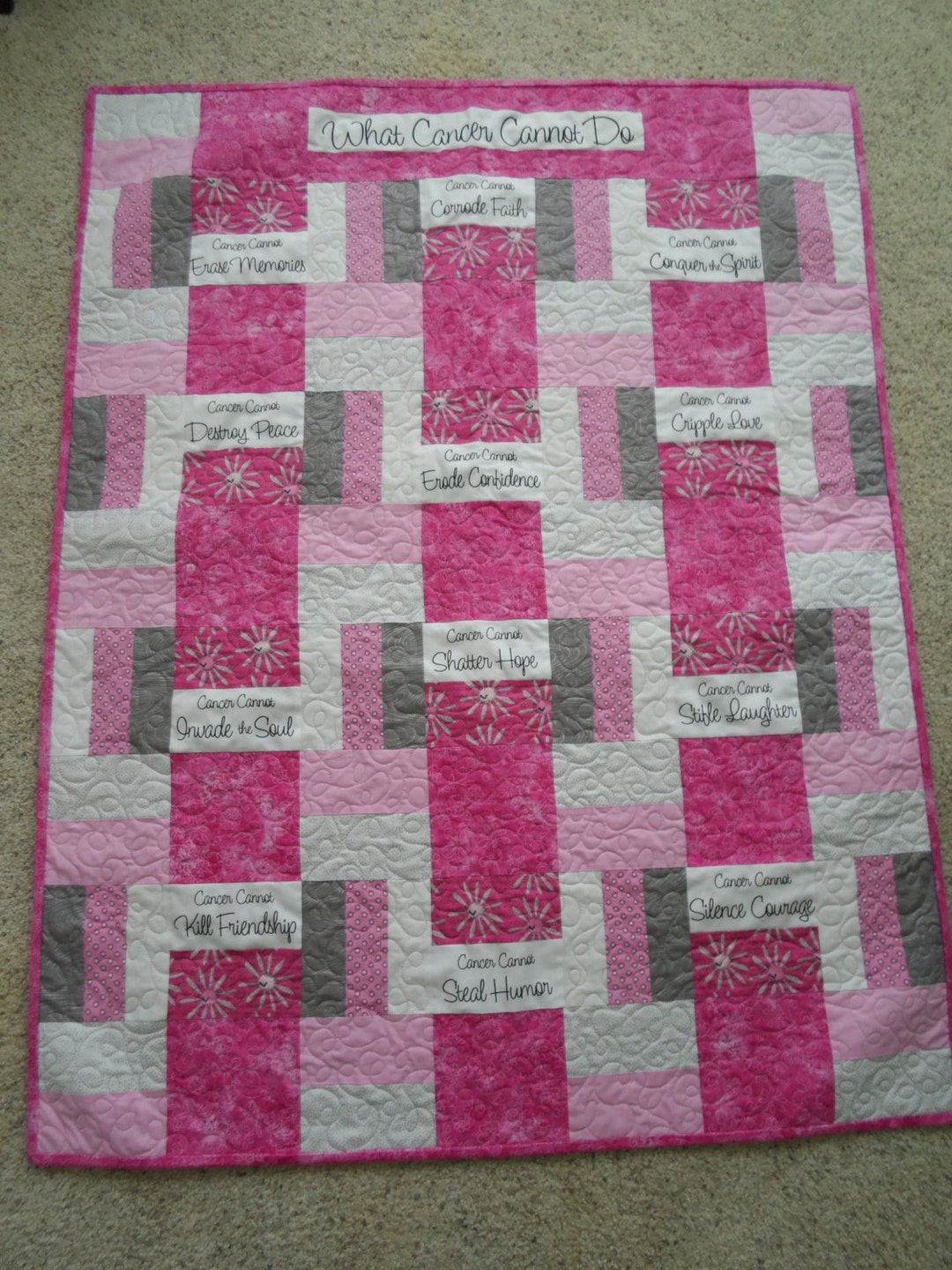 CUSTOM MADE: What Cancer Cannot Do Quilt - Etsy