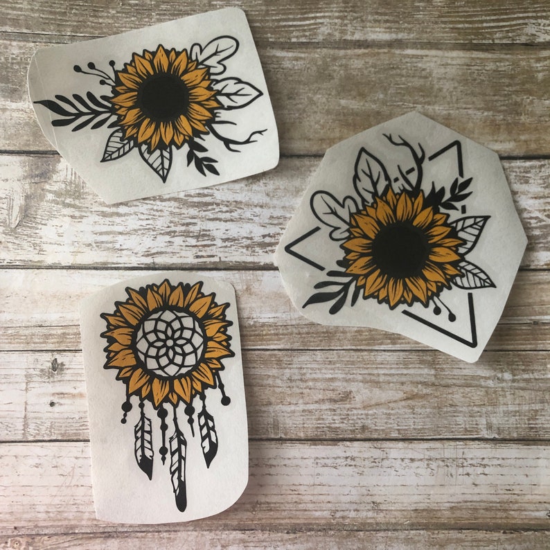Sunflower Vinyl Decal - Etsy