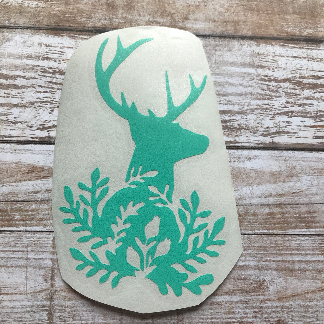 Floral Deer Country Vinyl Decal Car Laptop Wine Glass Sticker - Etsy