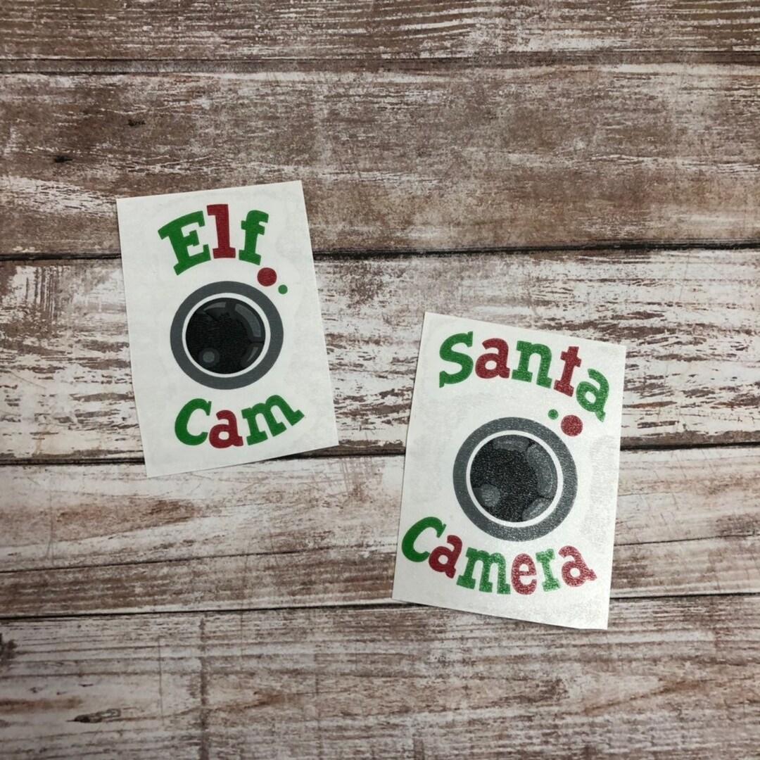 Santa Elf Camera - Choose One! Vinyl Decal Car Laptop Wine Glass ...