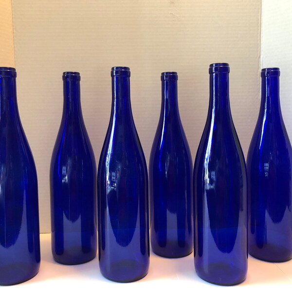 Cobalt Blue Wine Bottle - Etsy