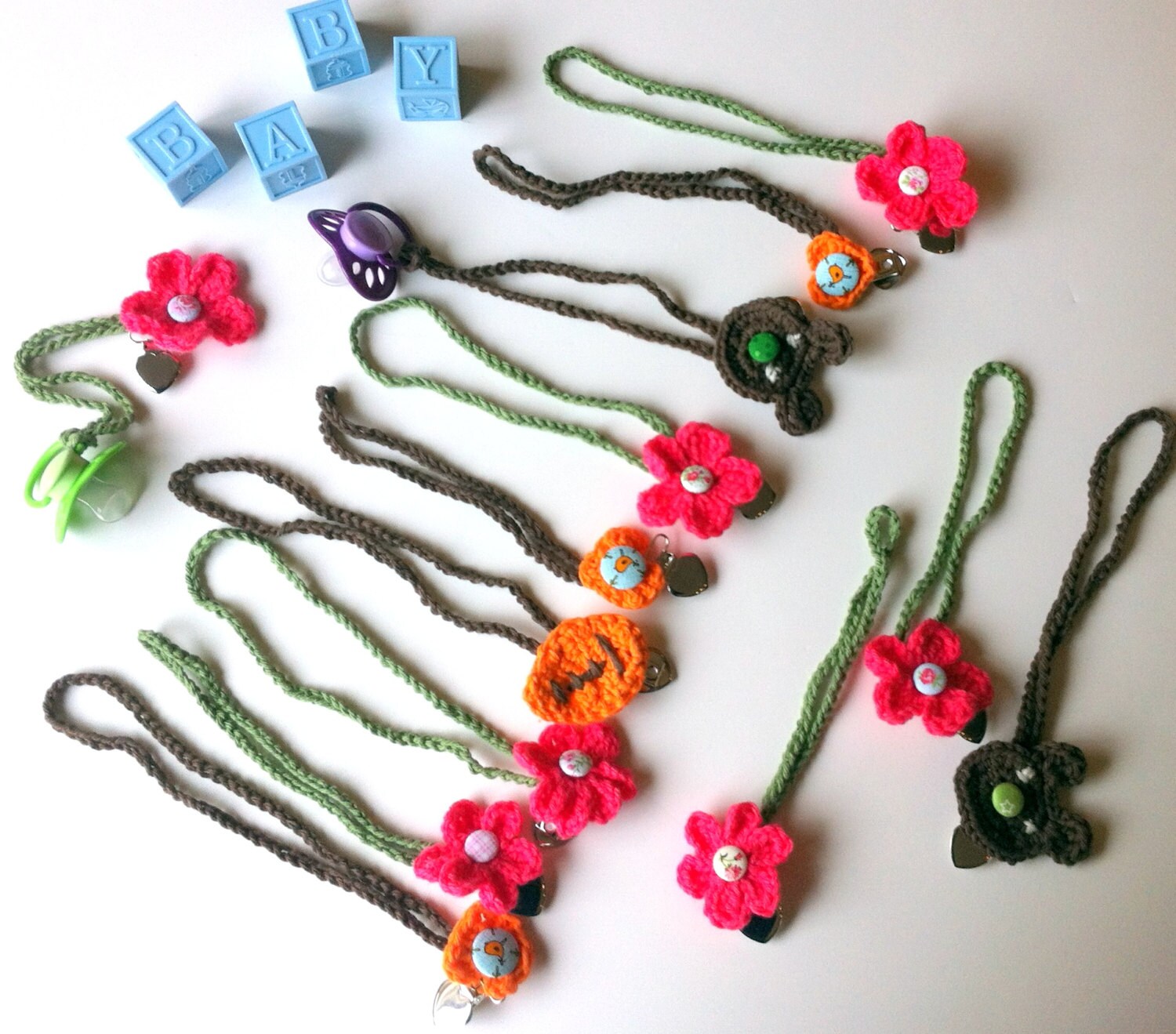 Crochet Pacifier Holder, Pacifier Holder, Baby Accessories, Baby ...