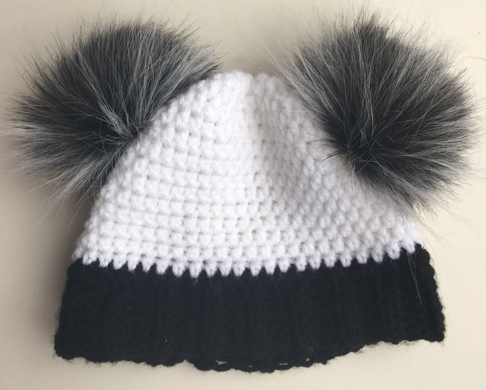Faux Fur Pom Pom Hat, Panda Bear Hat, Panda Costume, Cosplay Hats Faux ...