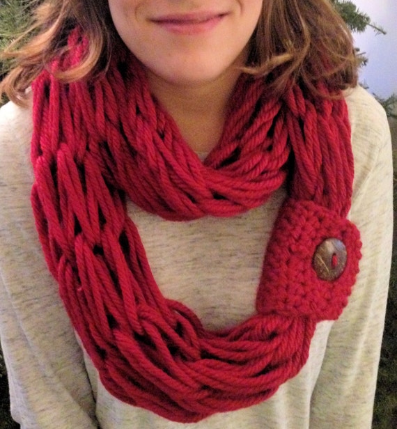 Mother Day Gift Chunky Knit Scarves Red Knit Scarf Women | Etsy