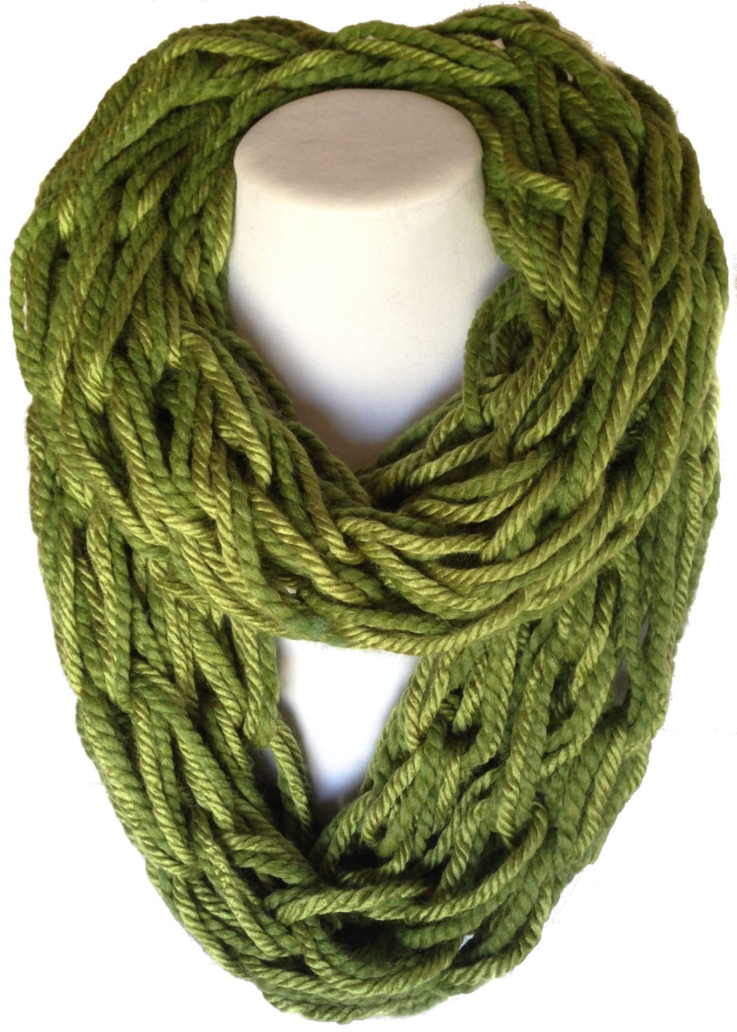 Knit Scarf, Green Knit Scarf, Chunky Knitted Scarves, Bulky Scarf, Knit ...