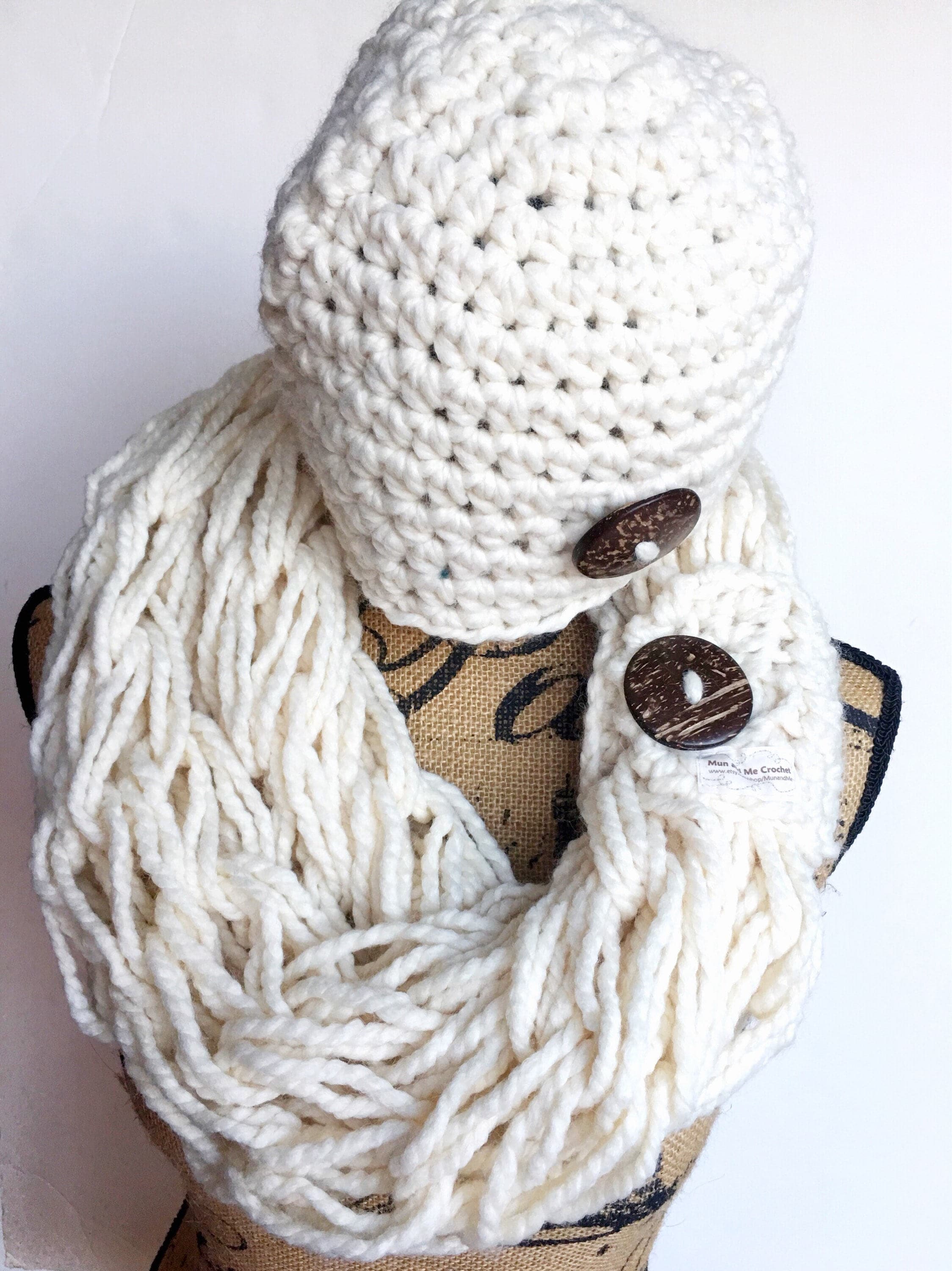 Gift|for|her, Beige Knit Scarf, Hat Set, Chunky Knit Scarves, Knit ...