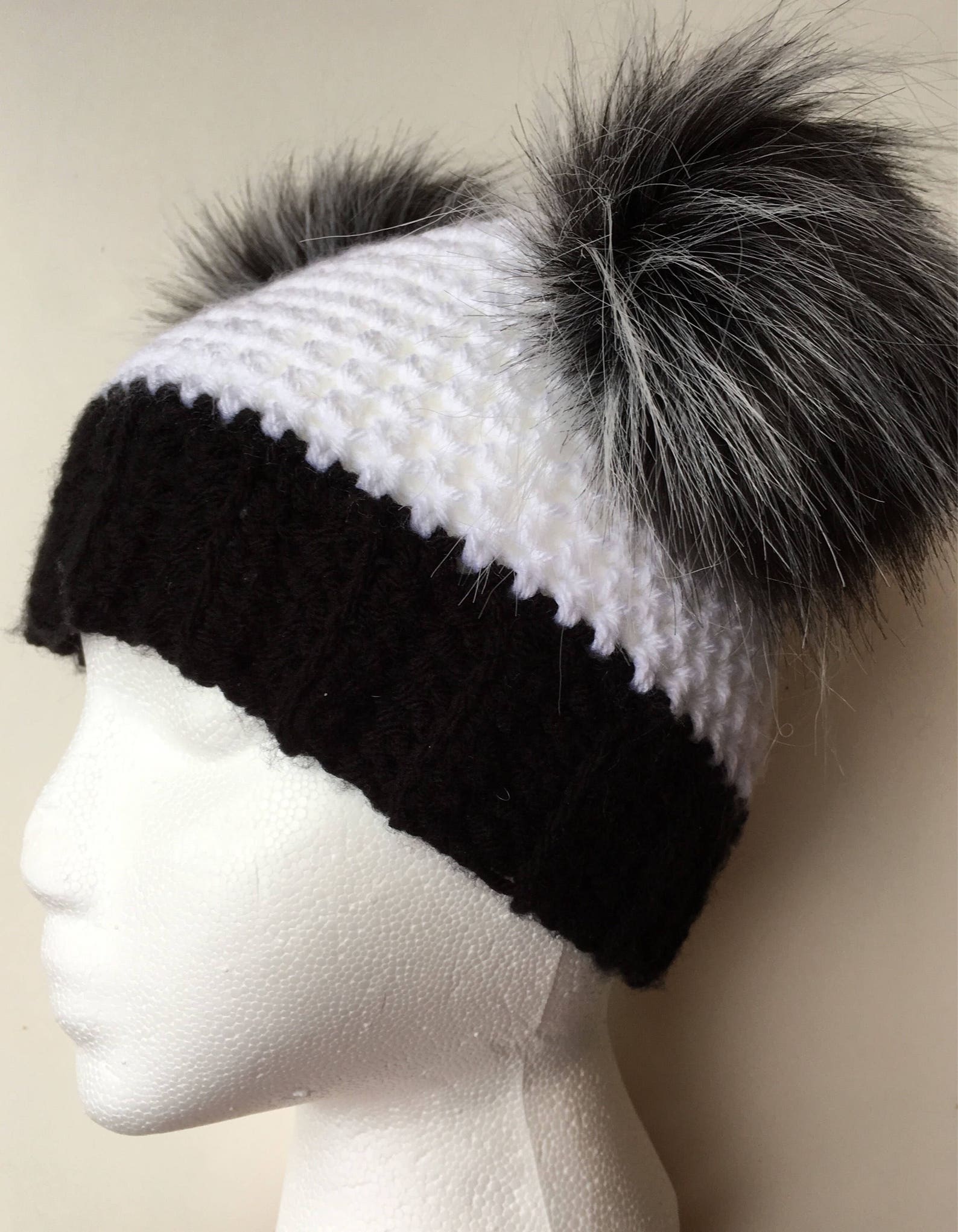 Faux Fur Pom Pom Hat, Panda Bear Hat, Panda Costume, Cosplay Hats Faux ...