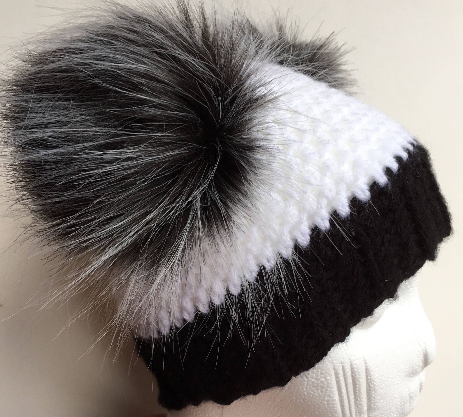 Faux Fur Pom Pom Hat, Panda Bear Hat, Panda Costume, Cosplay Hats Faux ...