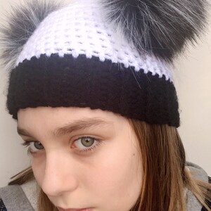 Faux Fur Pom Pom Hat, Panda Bear Hat, Panda Costume, Cosplay Hats Faux ...