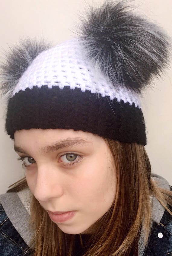 Faux Fur Pom Pom Hat Panda Bear Hat Panda Costume Cosplay | Etsy